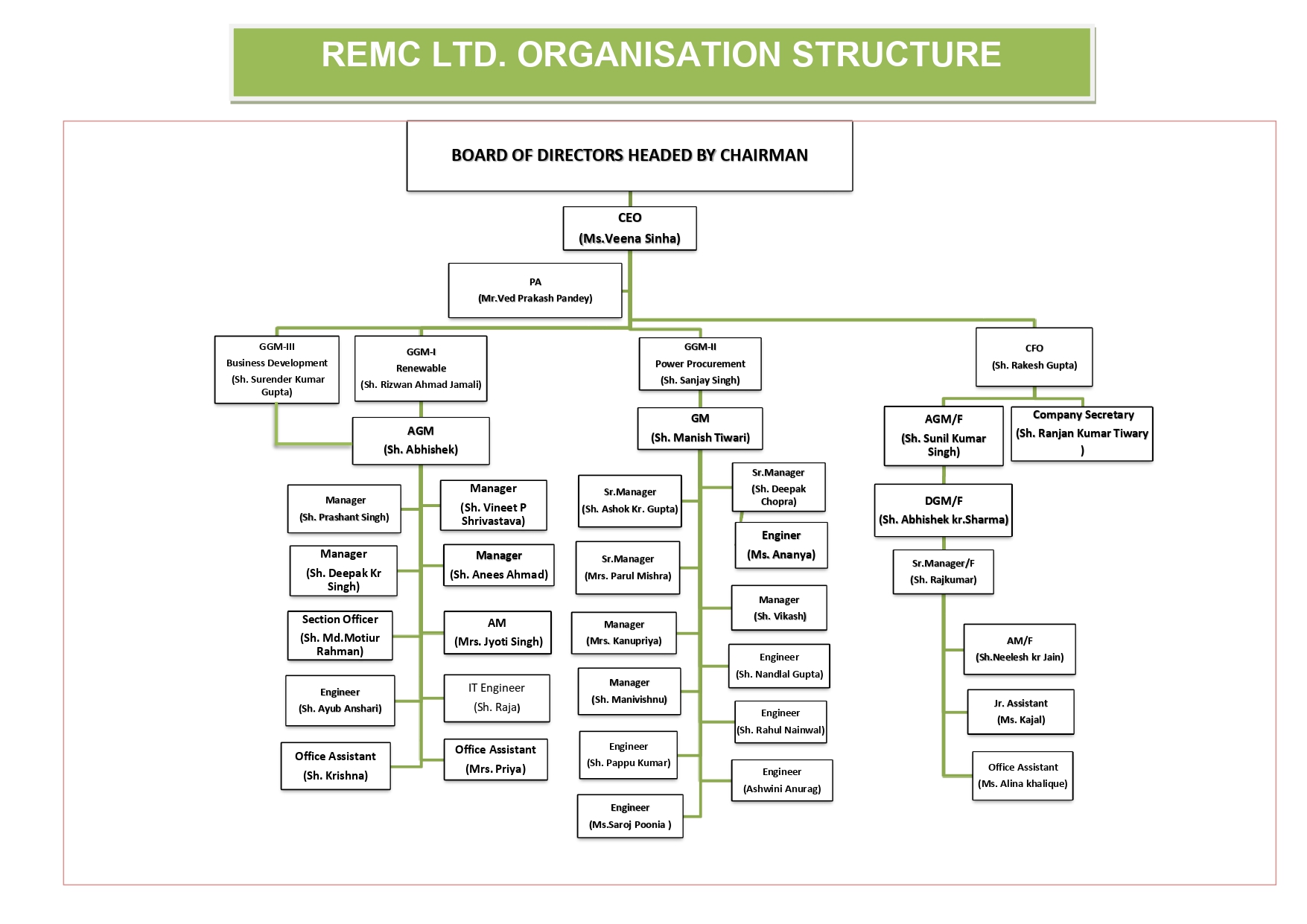 REMC Limited | Organization Structure